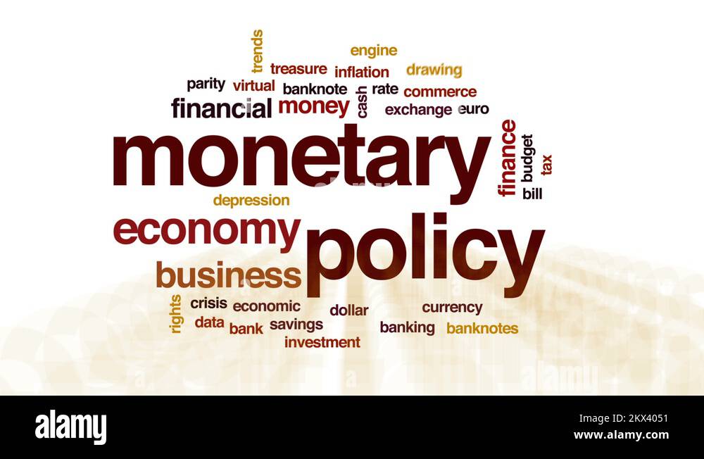 Monetary policy animated word cloud, text design animation Stock Video ...