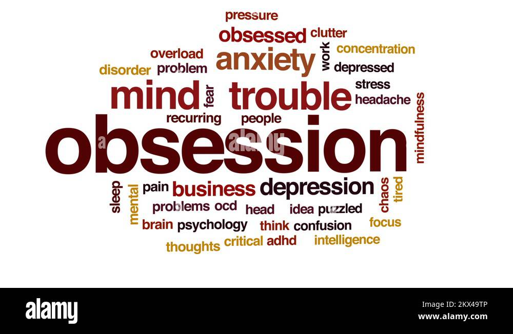 Obsession animated word cloud, text design animation Stock Video ...