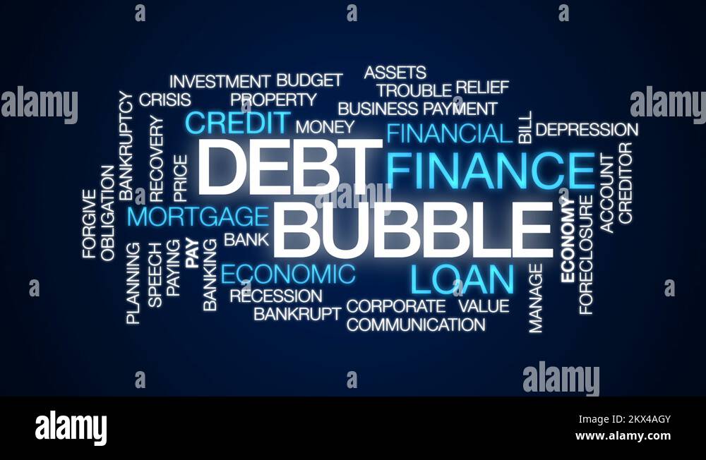 Debt bubble animated word cloud, text design animation Stock Video ...