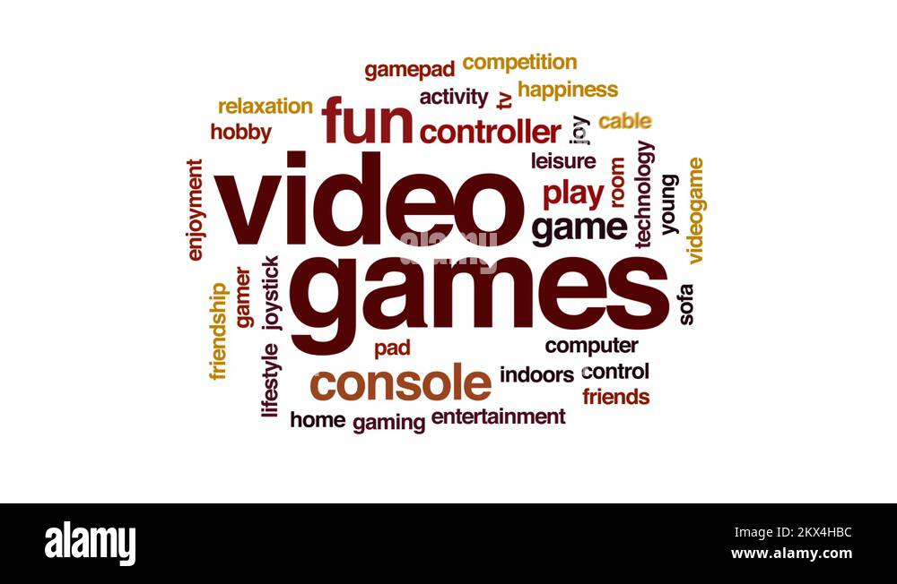 Video games animated word cloud, text design animation Stock Video ...