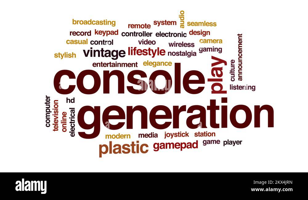 Console generation animated word cloud, text design animation Stock ...