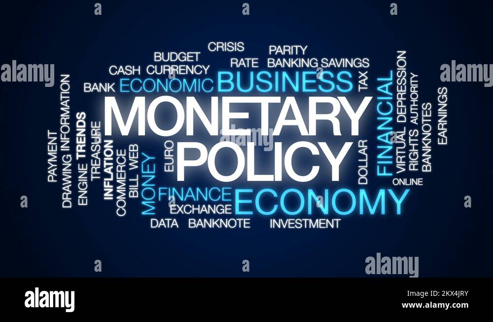 Monetary policy animated word cloud, text design animation Stock Video ...