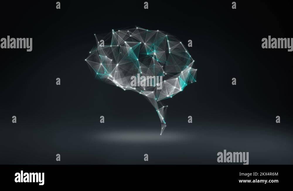 Brain connect digital lines, expanding artificial intelligence. 4K size ...