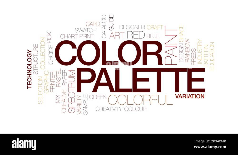 Color palette animated word cloud, text design animation. Kinetic ...