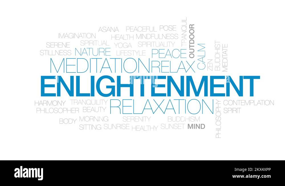 Enlightenment animated word cloud, text design animation. Kinetic ...