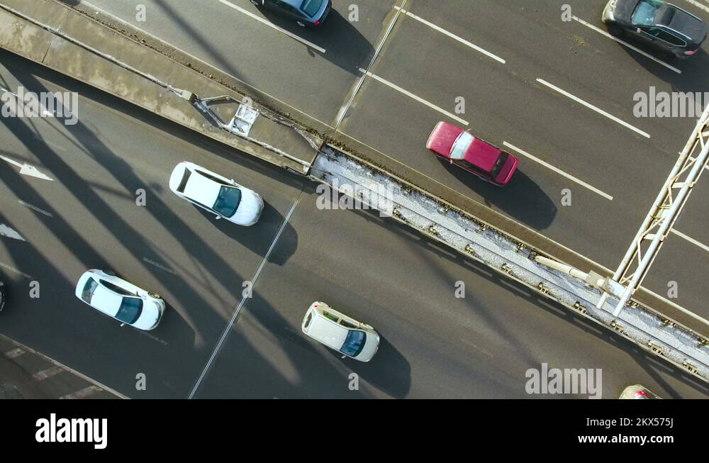 A top view on a road median strip Stock Video Footage - Alamy