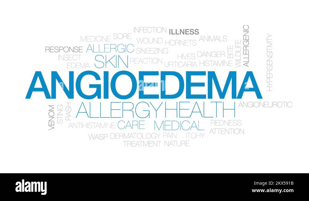 Angioedema animated word cloud, text design animation. Kinetic ...