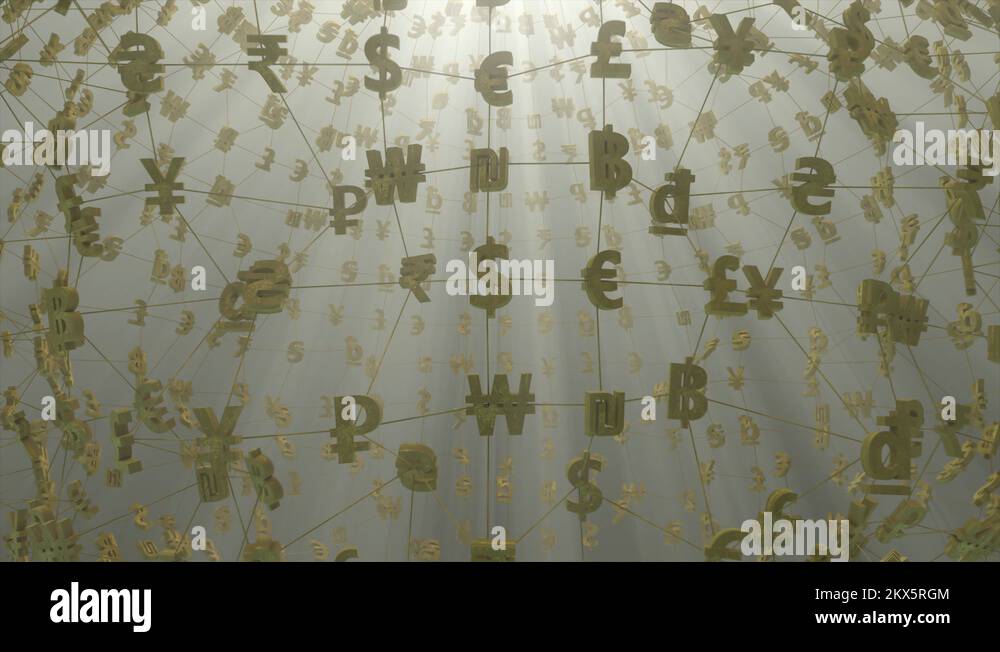 Currency / Forex / Fintech animation rendered at 16-bit color depth ...