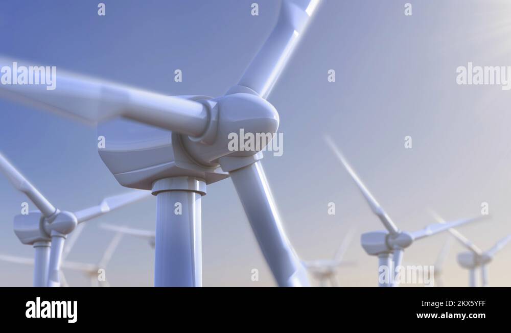 Rotation of wind turbines. Static camera Stock Video Footage - Alamy