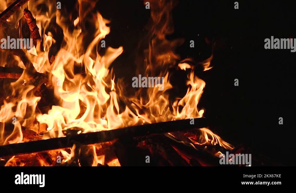 fire flames and glowing ash particles background Stock Video Footage ...