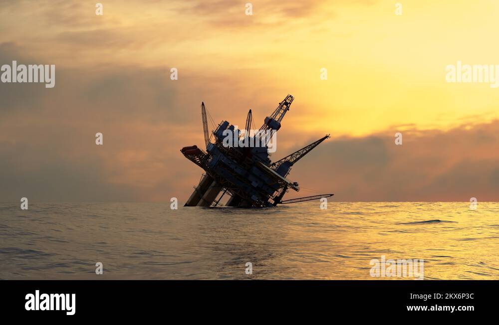 Oil Rig accident. Collapsed Oil Platform Stock Video Footage - Alamy