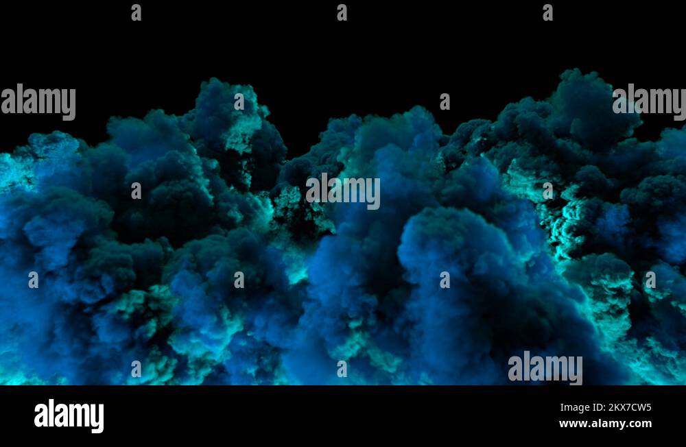 Massive smoke eruption lighted by blue light Stock Video Footage - Alamy