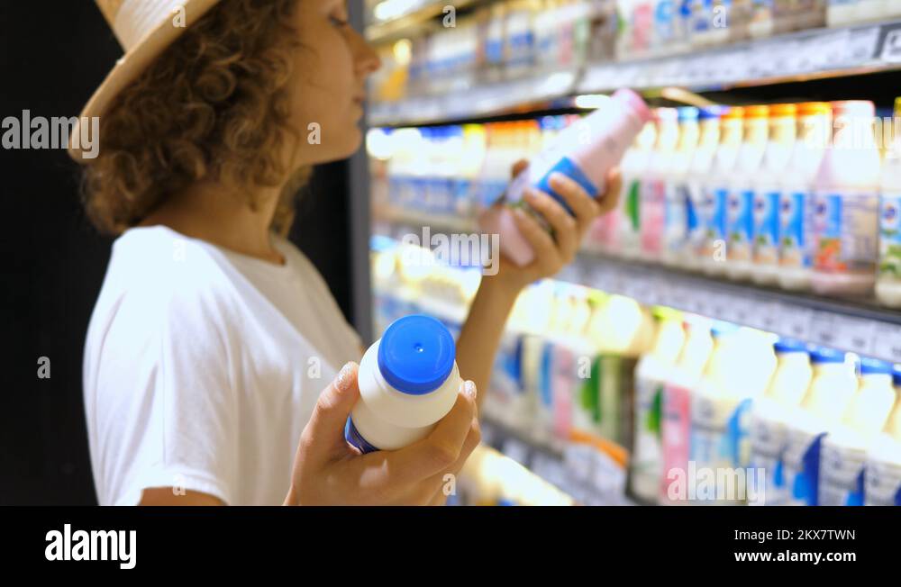 People milk products supermarket in Stock Videos & Footage - HD and 4K ...
