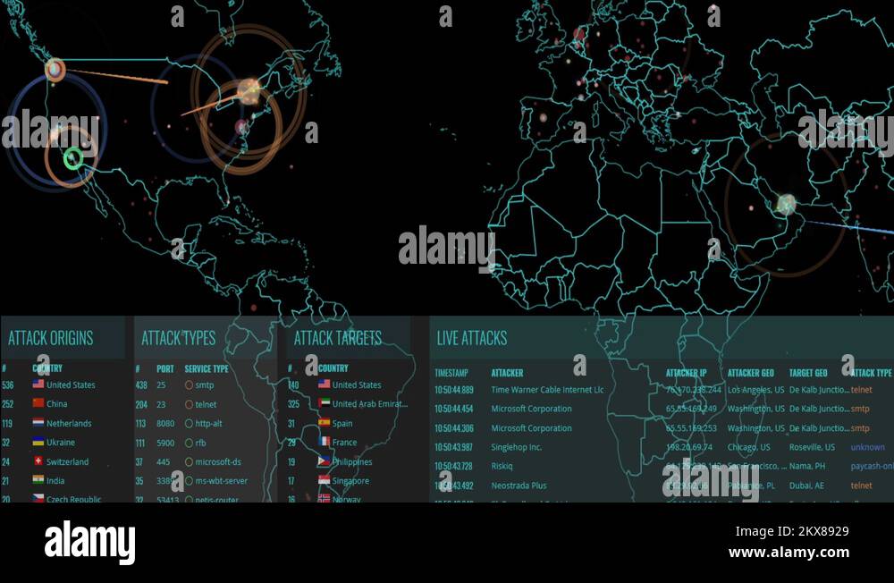 Cyber attack map Stock Videos & Footage - HD and 4K Video Clips - Alamy