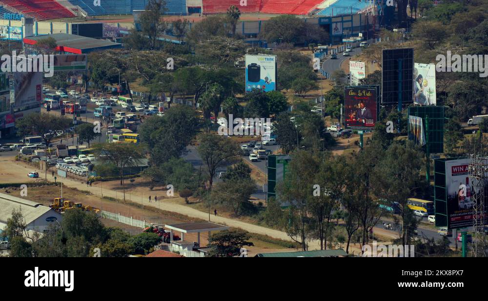 TRAFFIC CONGESTION URUHU HIGHWAY NAIROBI KENYA Stock Video Footage - Alamy