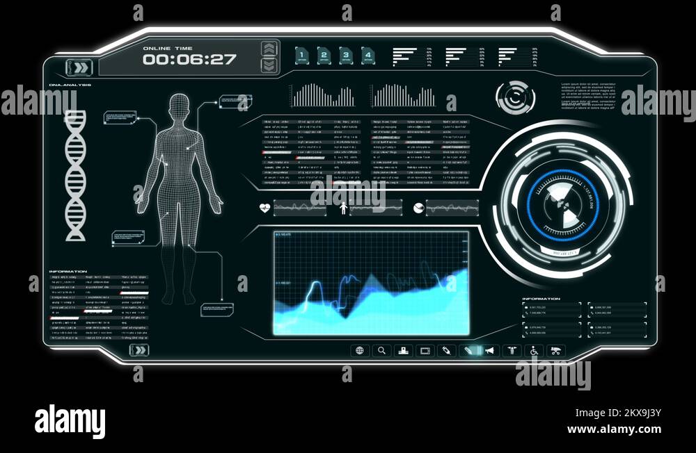 4K Animation HUD panel graph bar user interface for cyber futuristic medical Stock Video Footage ...