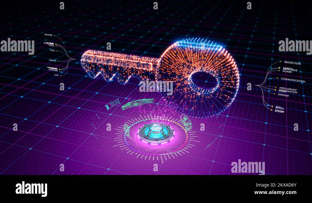 Futuristic animation of access key icon formed by particles Stock Video ...