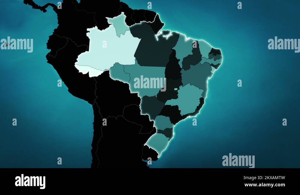 Highly detail map of Brazil showing the states, airports and routes ...