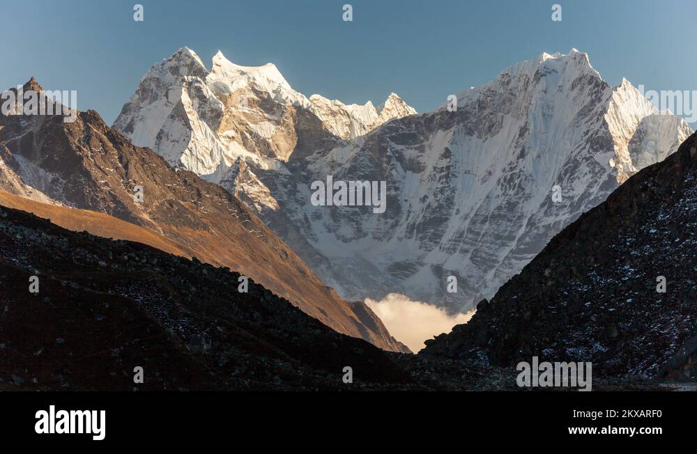 mountains in Himalayas, Nepal, on the hiking trail leading to the Everest base Stock Video ...