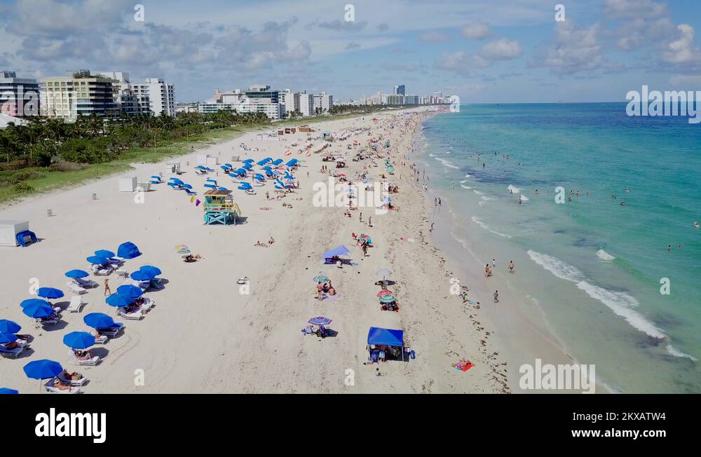 World Famous South Beach, Miami Beach, Aerials 4K Stock Video Footage ...