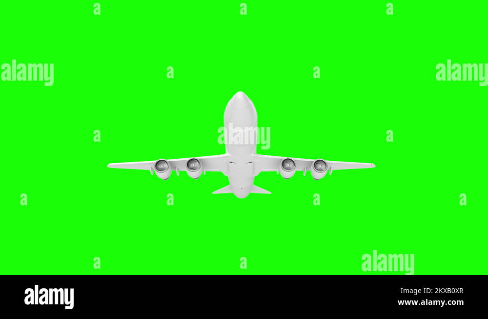 4K Animation of Airplane Takes Off on Green Screen or Chromakey ...