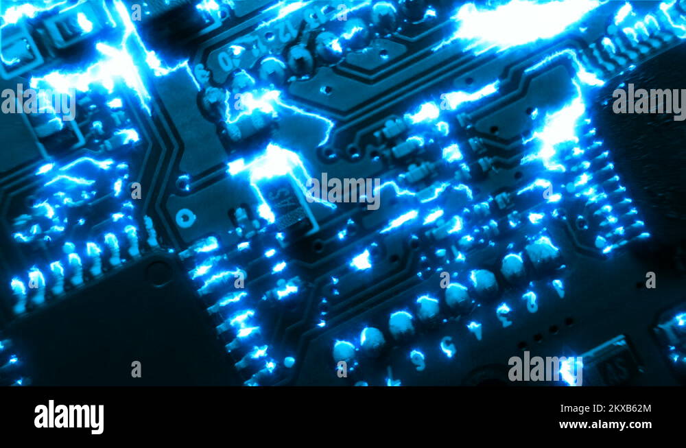 Futuristic technological concept. Visualization of the work of ...