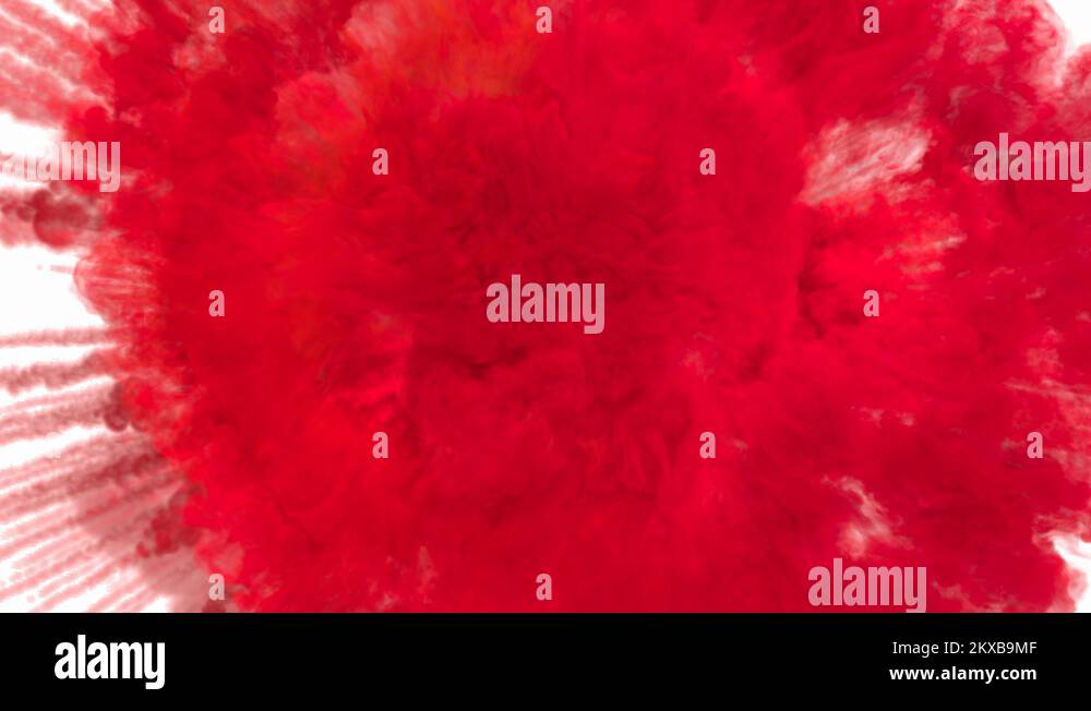 Colored smoke explosion with puff towards the camera, smoke hits camera ...