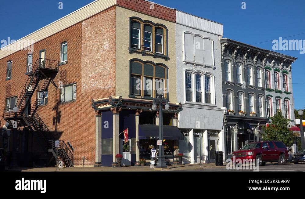 Historic downtown buildings business businesses district street Stock ...