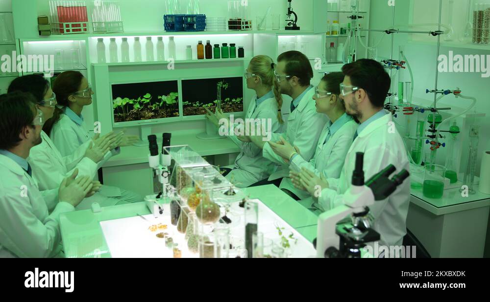 Young Group of Students Learning Biology Lesson University Laboratory ...