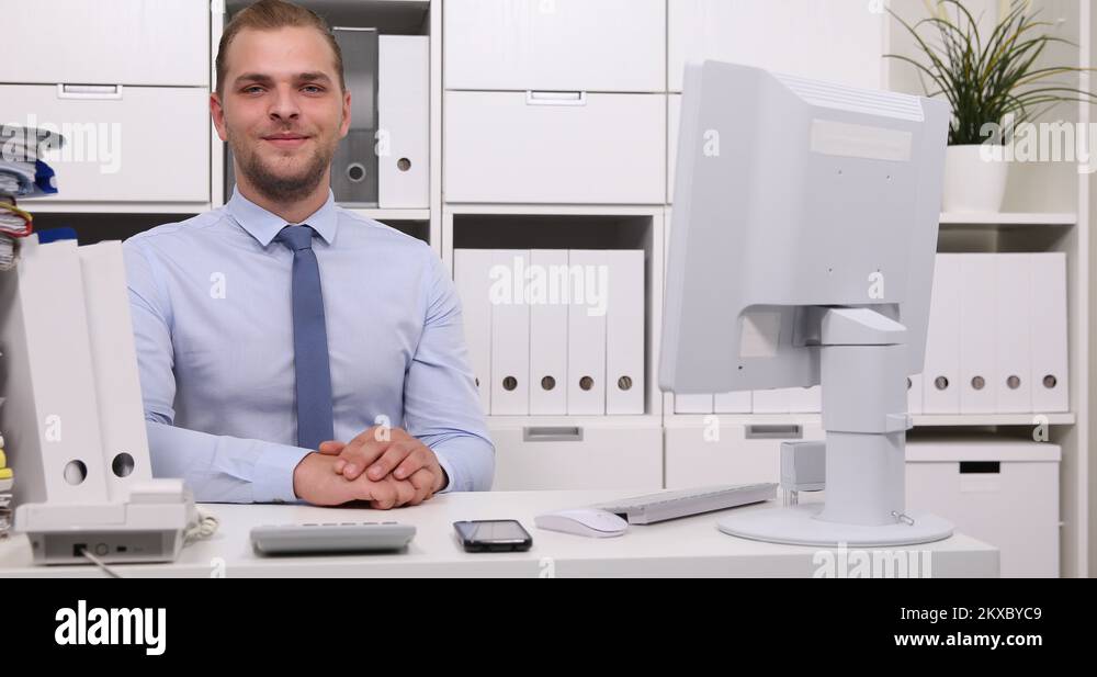 Bookkeeper Man Posing Smiling Presentation Looking Camera in ...