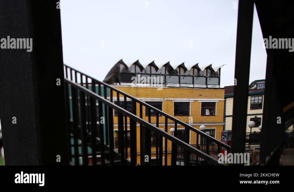 Fire Escape in Dark Alley. Footage. Typical emergency stairs from old ...