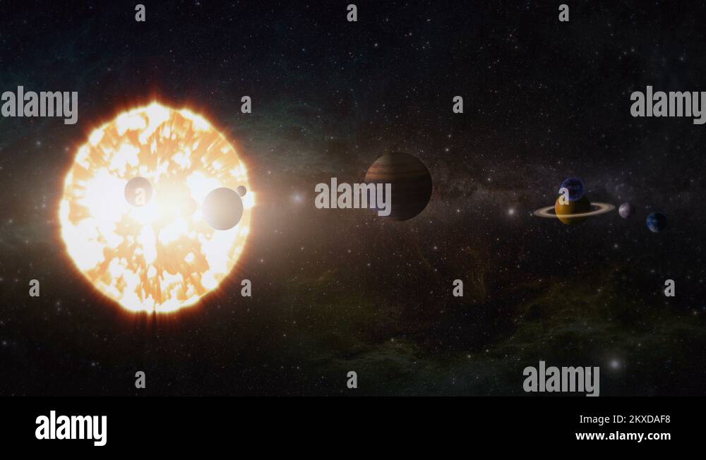 Solar System Planets Orbiting Around Sun Stock Video Footage - Alamy