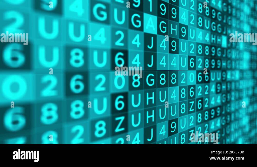 Blue Letter and Number background flickering fast - knowledge ...