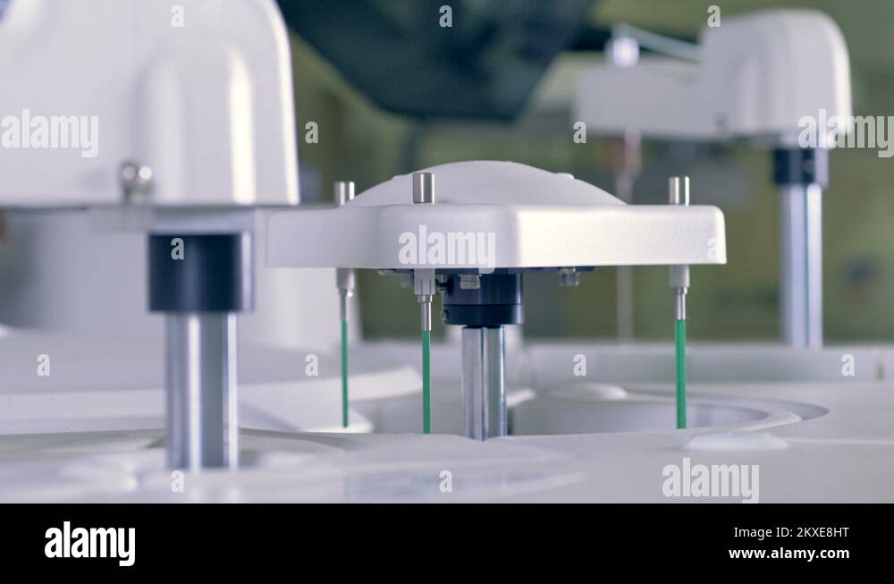 A turning reagent mixer on a blood chemistry analyzer Stock Video ...