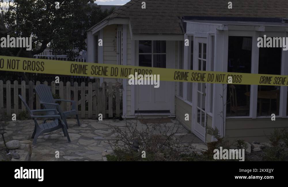 RESIDENTIAL CRIME SCENE, IN 4K. Beach house exterior Stock Video ...