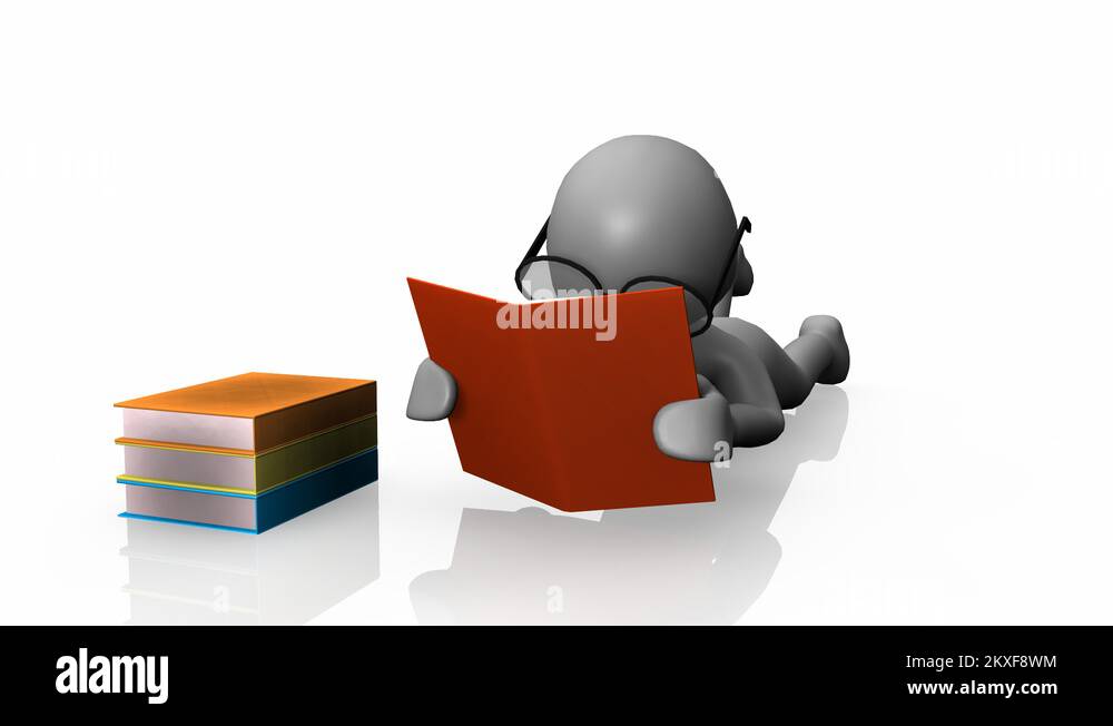 3d man sitting reading book Stock Videos & Footage - HD and 4K Video ...