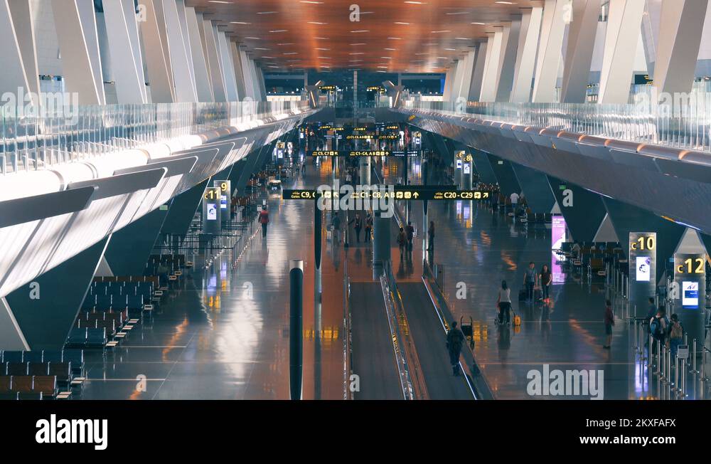 Doha International airport. View to the airport terminal from the ...