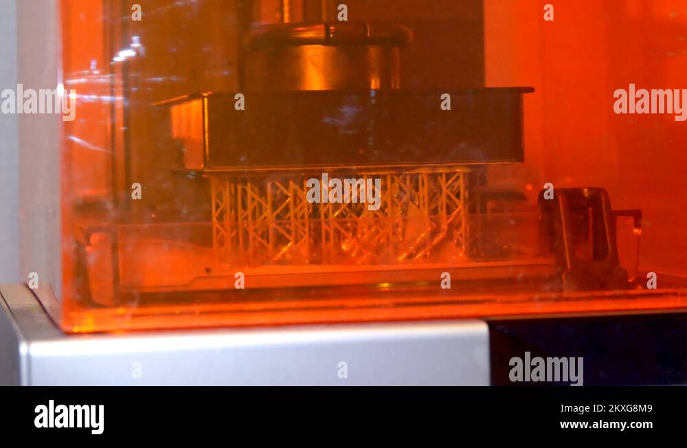 Stereolithography DPL 3d printer create detail Stock Video Footage - Alamy