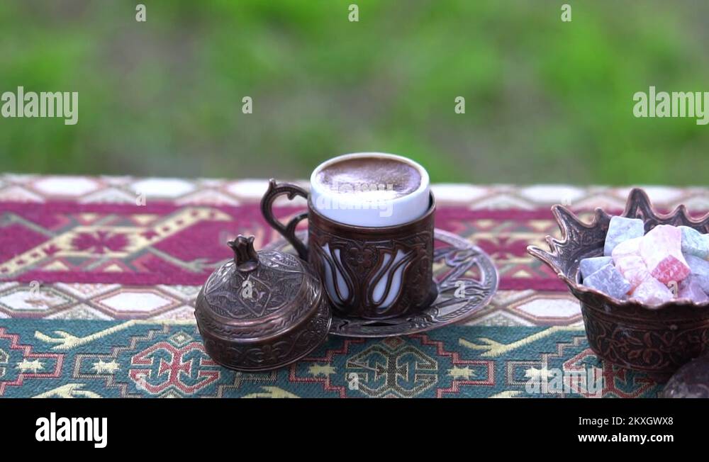 Turkish man drinking Turkish Coffee Stock Video Footage - Alamy