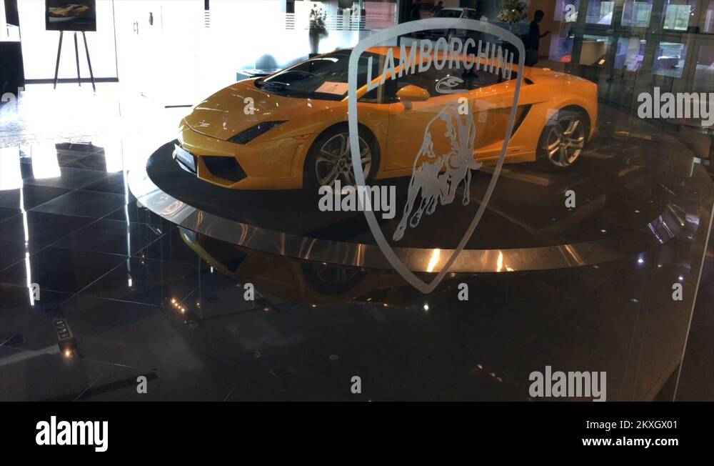 Lamborghini showroom in Siam Paragon mall, Bangkok Stock Video Footage ...