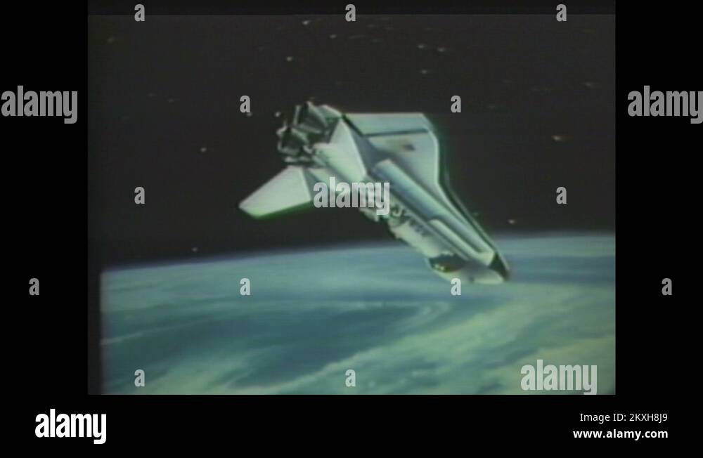 1980s: Space shuttle in space. Researchers test equipment underwater ...