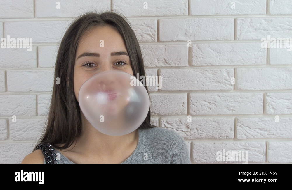 Girl and chewing gum Stock Videos & Footage - HD and 4K Video Clips - Alamy