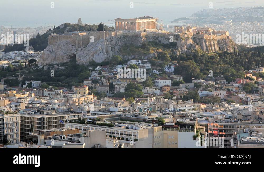 The City of Athens with the Acropolis in the distance, Athens, Greece ...