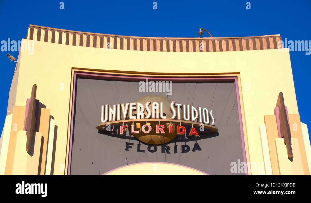 Universal Studios Florida Landmark Arch Entrance Sign Close-up Stock ...