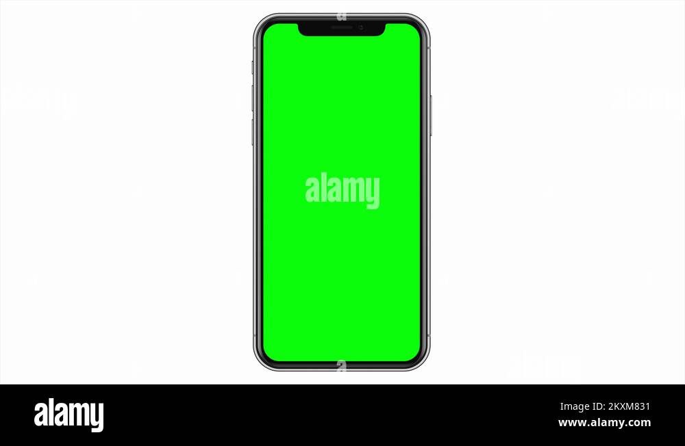 Blank Unbranded Modern Smartphone Mobile Cell Phone Green Screen White ...