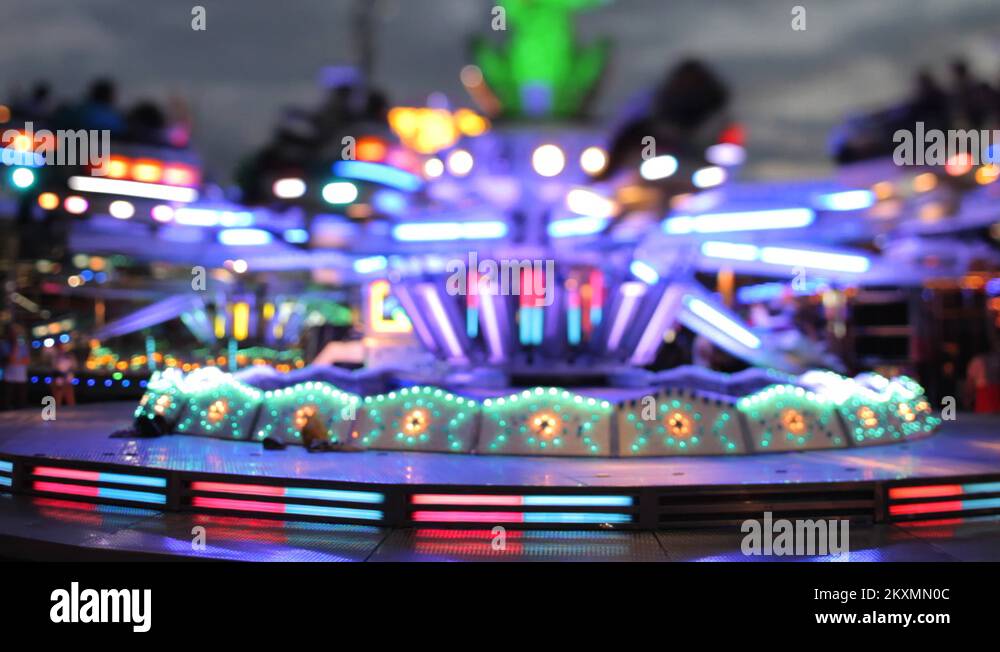 carnival fair ground ride circus lights Stock Video Footage - Alamy