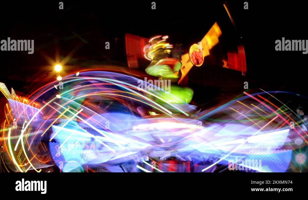 carnival fair ground ride circus lights Stock Video Footage - Alamy