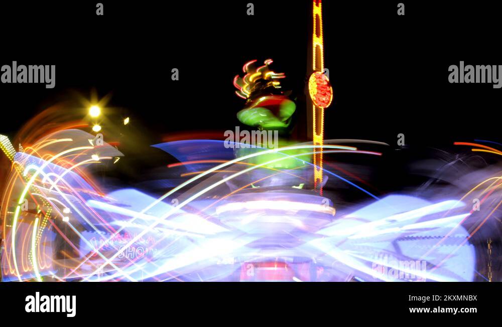 carnival fair ground ride circus lights Stock Video Footage - Alamy