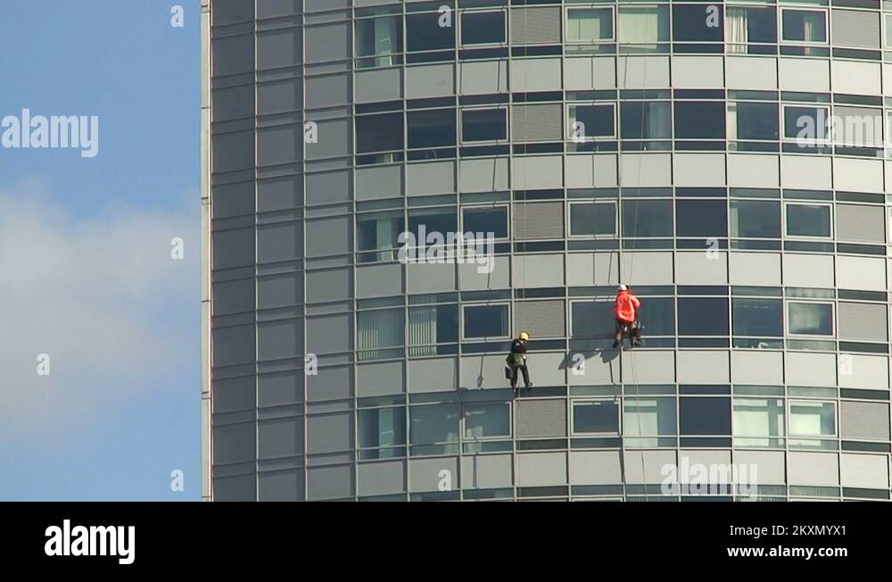 Cleaning windows high rise office Stock Videos & Footage - HD and 4K ...