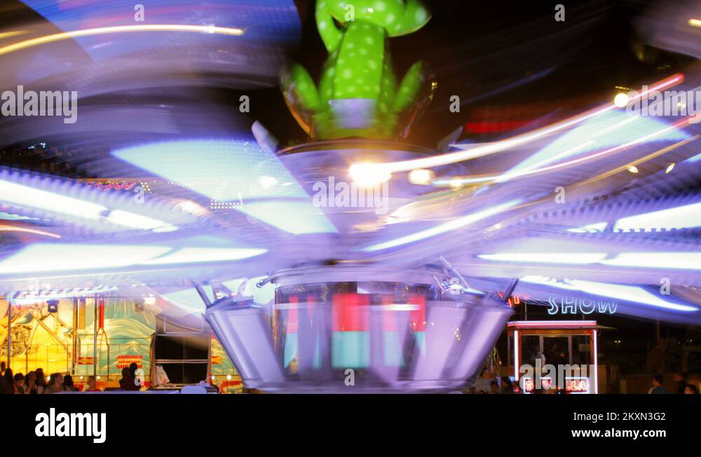 carnival fair ground ride circus lights Stock Video Footage - Alamy